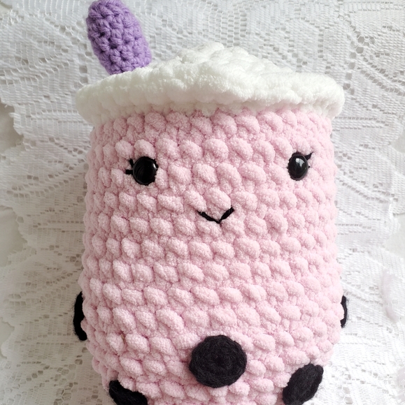 Hand Crafted | Accessories | Handmade Milk Tea Boba Crocheted Plushie ...